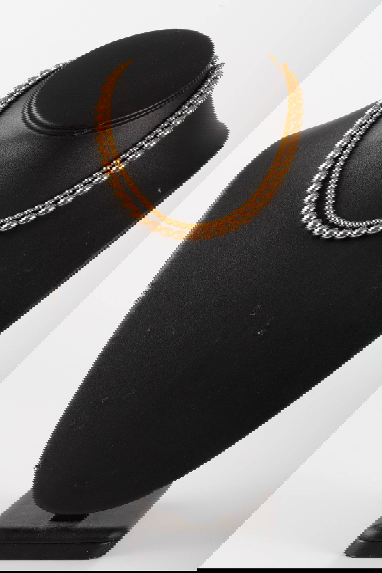 (2) 14k Gold Bead Necklaces Auction