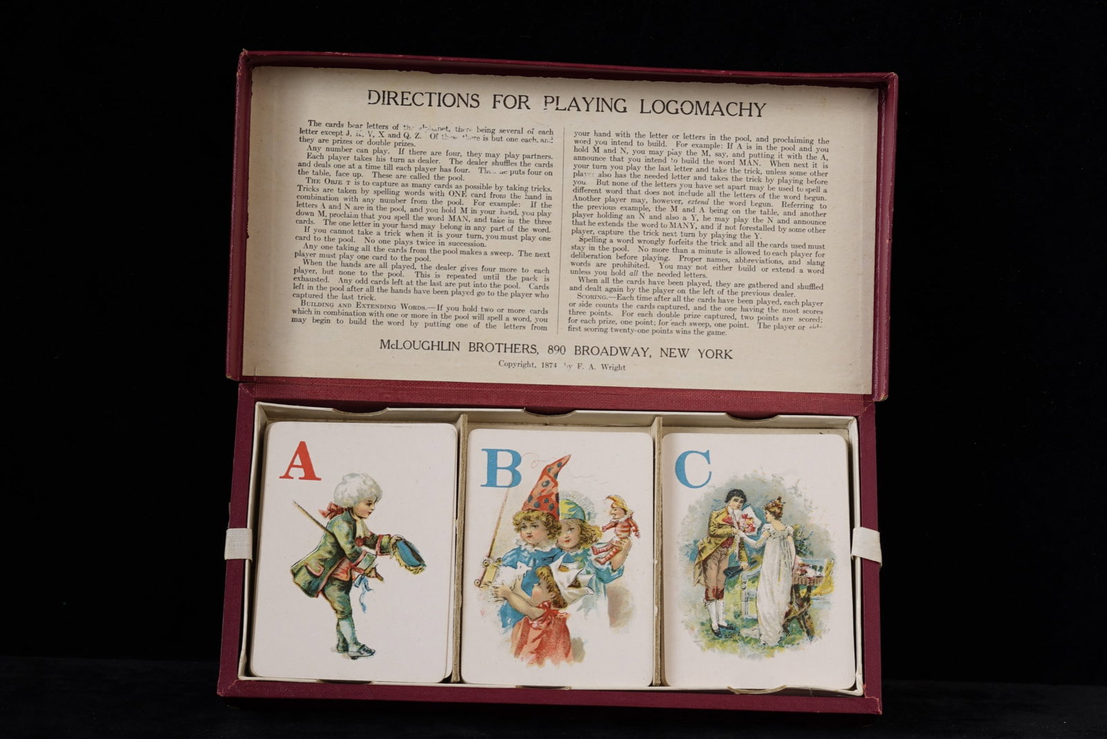 (1874) "logomachy War Of Words" Game