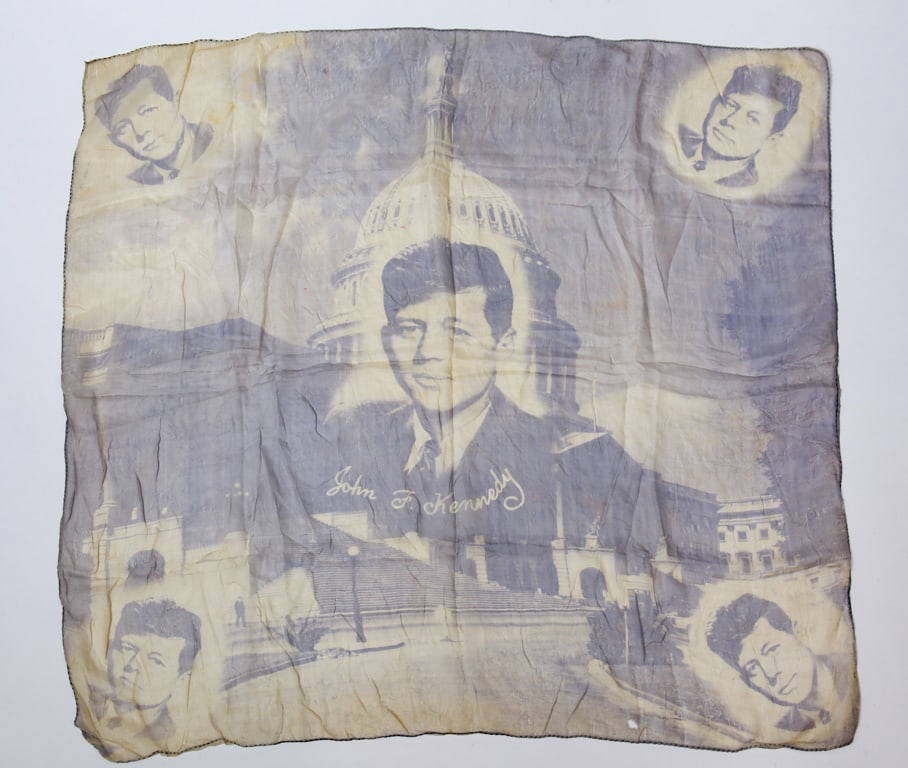 Rare 1952 J.f.k. For Us Senate Campaign Scarf Auction