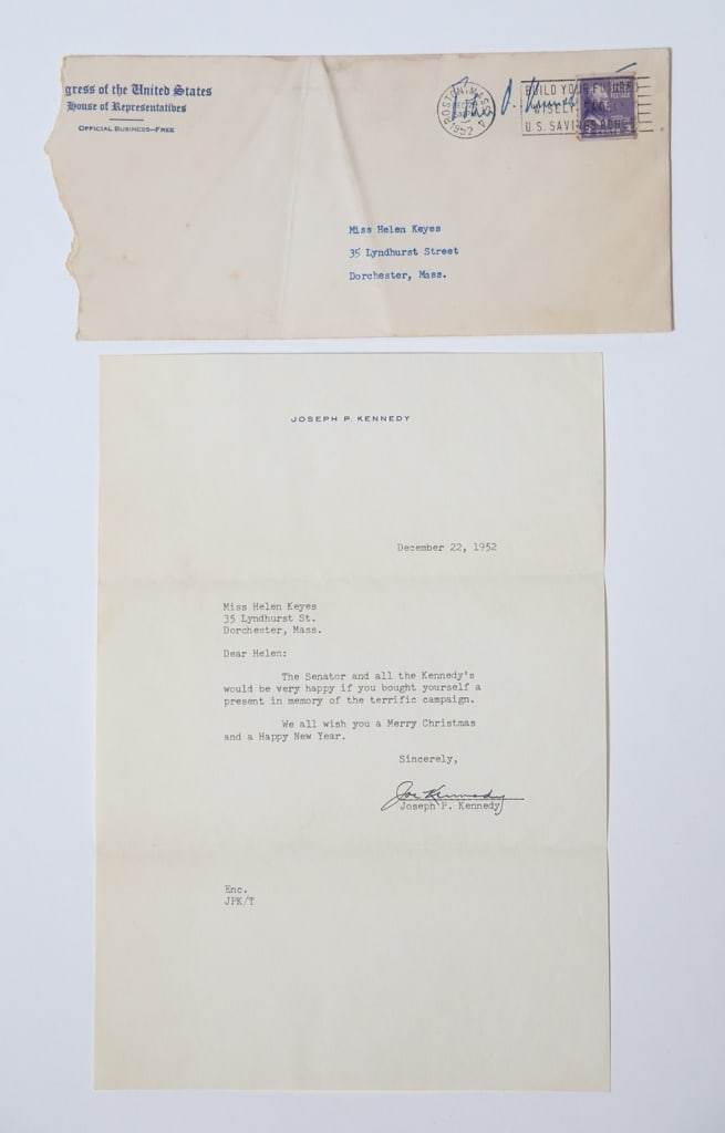 1952 Letter From Joseph Kennedy To Helen Keyes Auction