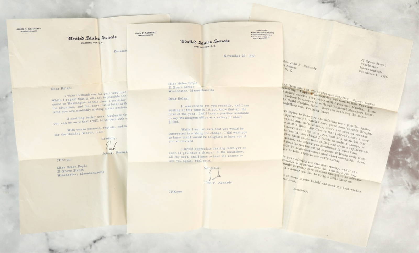 Senator John F. Kennedy Signed Letters Auction
