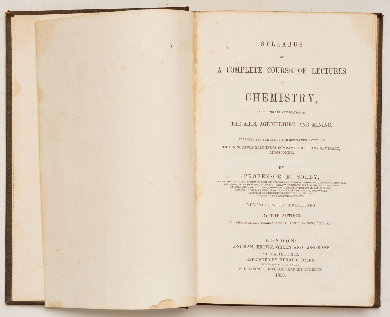 Solly, Edward (professor) Auction