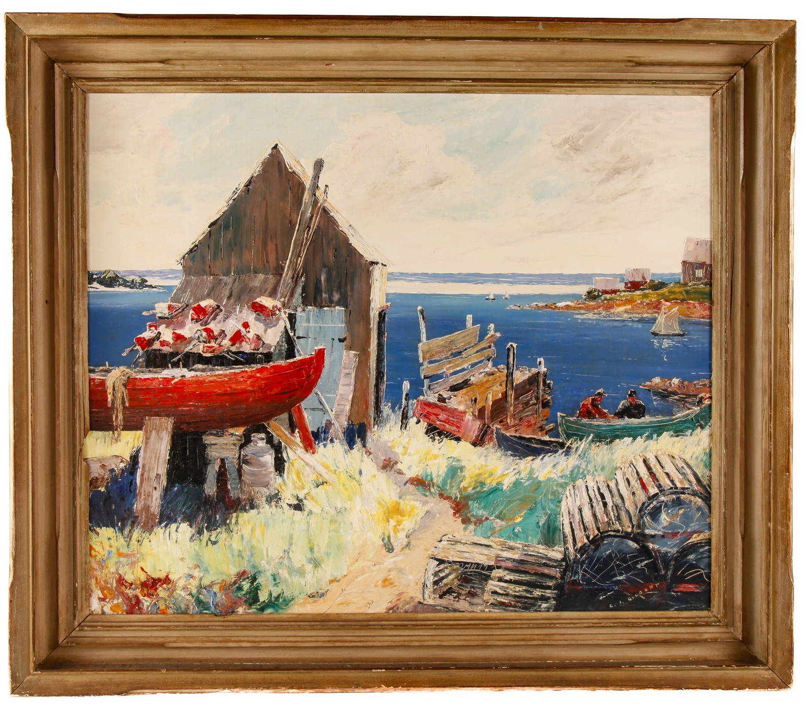 Carl Ivar Gilbert (1882-1959) "wary Lobstermen" Auction