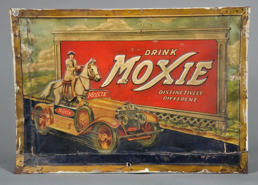 Rare Moxie Tin Advertising Sign