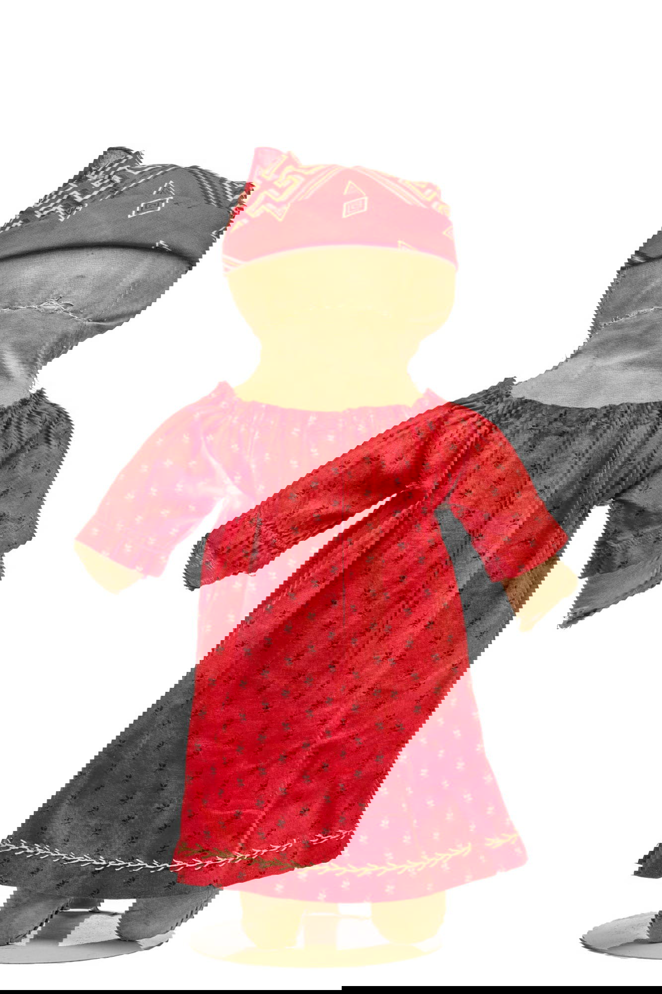 19 Inch Country Rag Doll In Red Calico Dress Auction