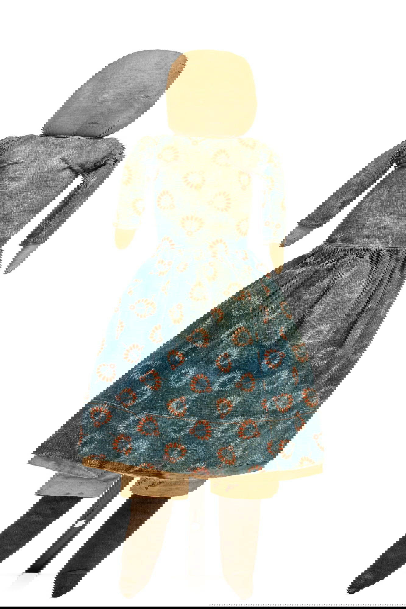 Folky 18 Inch Rag Doll With Pencil Drawn Face Auction