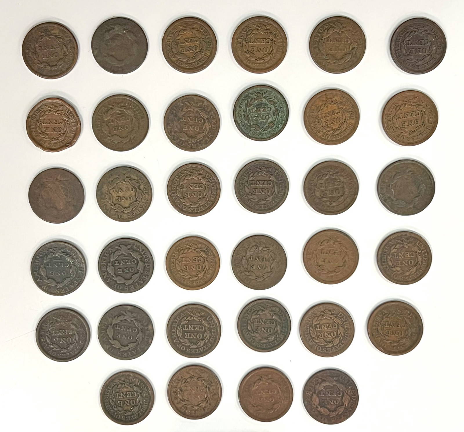 (34) (19th C) U.s. Large Cents Auction