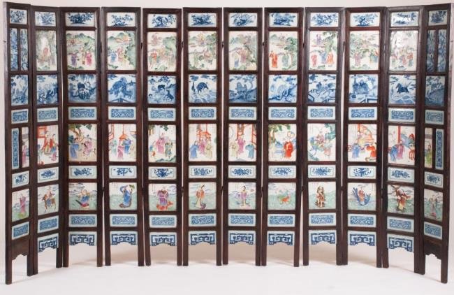 Rare Twelve-Part Tiled Screen