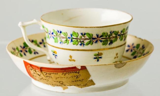18th c. GEORGE WASHINGTON TEA CUP & SAUCER RELIC