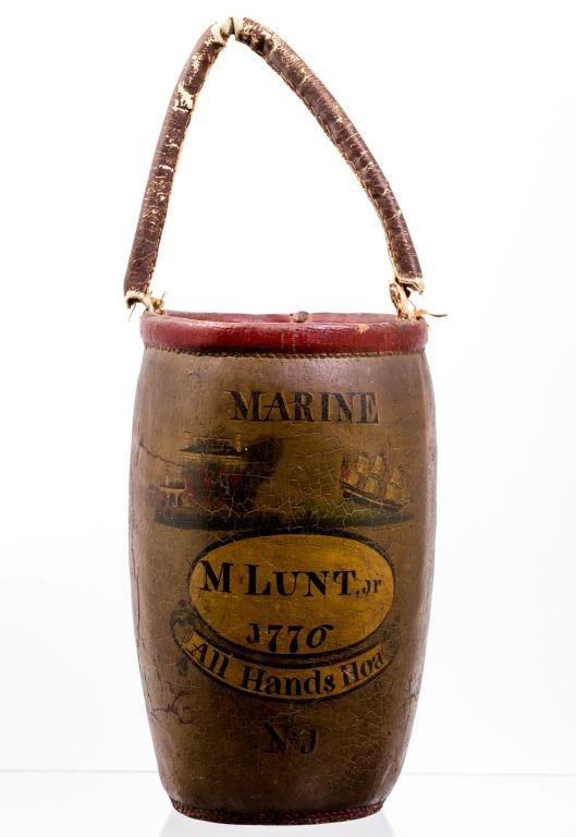 RARE 1776 NEWBURYPORT MARINE FIRE SOCIETY BUCKET