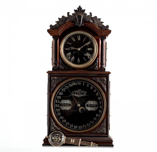 Ithaca Clock Co. No. 3 1/2 \"parlor\" Calendar Clock