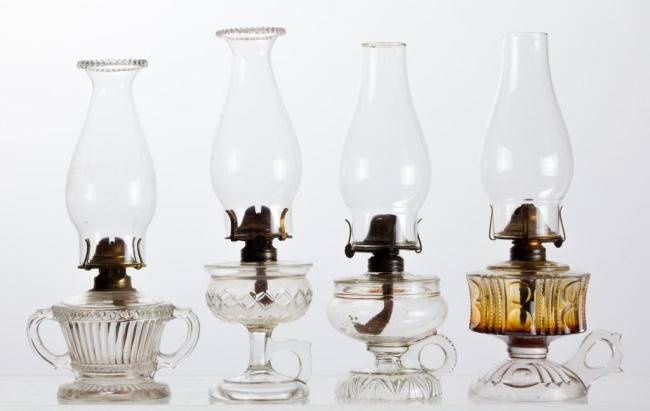 (3) Pedestal Finger Lamps & (1) Double Finger Lamp