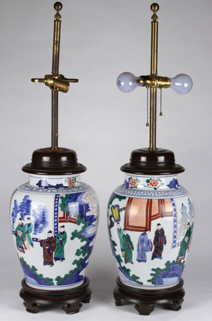 Pair of Norman Perry Inc. Ceramic Table Lamps