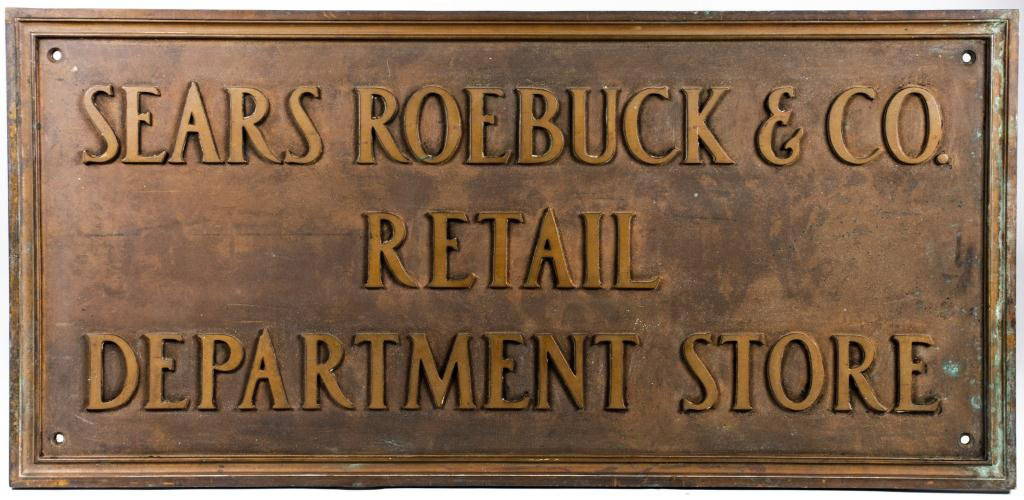 Cast Bronze Sears Roebuck Department Store Sign