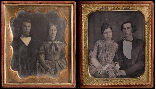 (2) 1/6 Plate Daguerreotype Double Portraits.