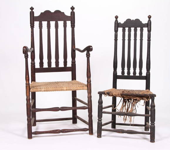 (18th C) New England Bannister Back Chairs