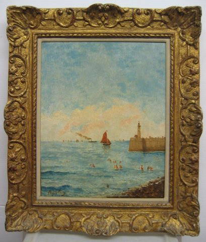 European School (20th C) "animated Coastal Scene W