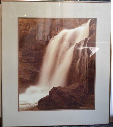 William Plante Photograph Of Waterfall, Framed