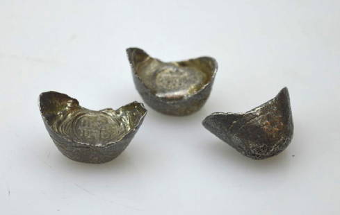 Chinese Silver Ingot With Impressed Marks