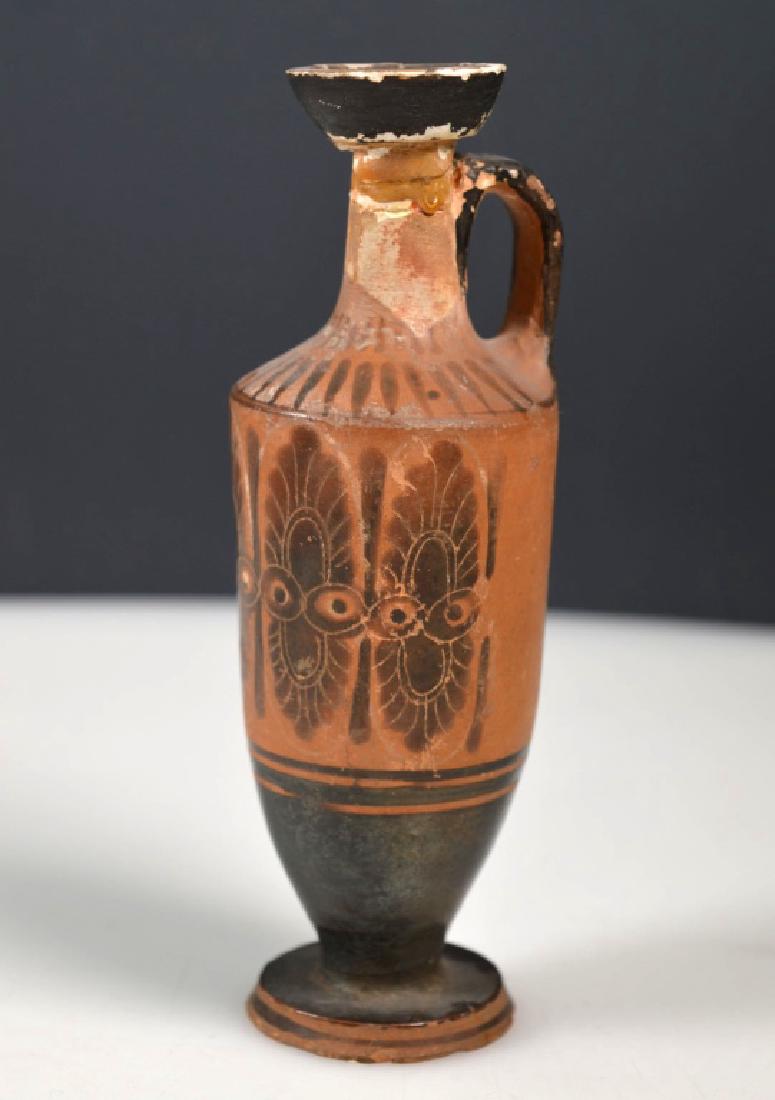Greek Black-figure Lekythos; Four Floral Designs
