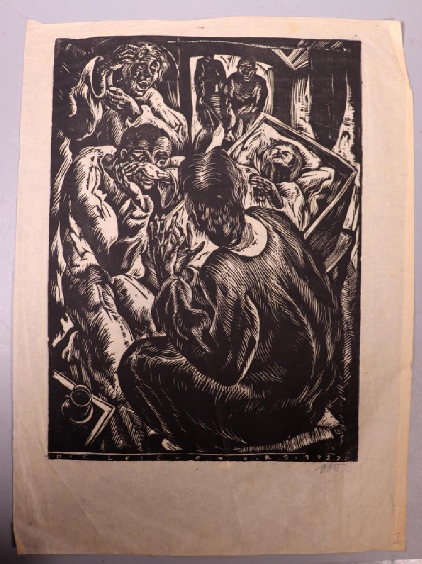 German Expressionist Woodcut 1927, Signed O R S