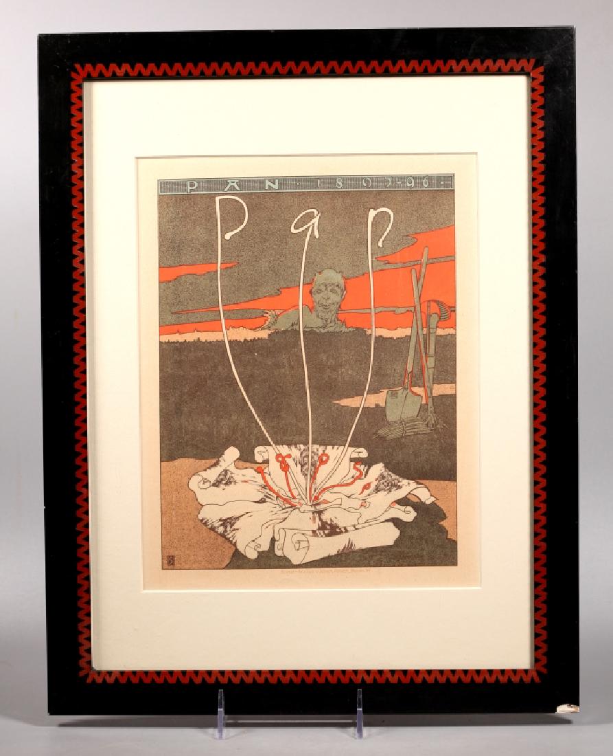 Josef Sattler PAN 1895 Art Nouveau Magazine Poster