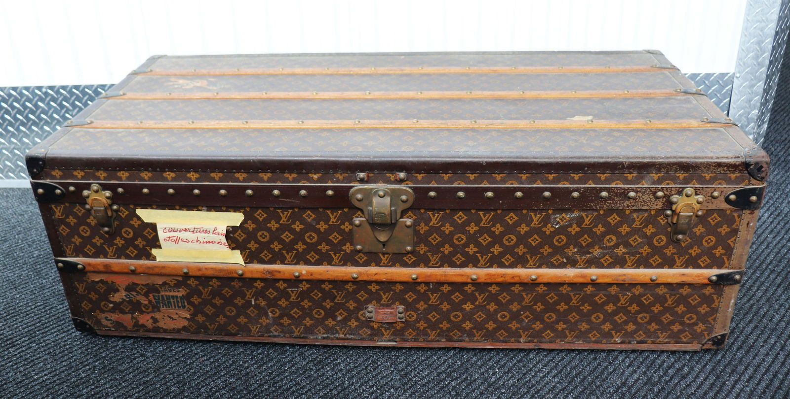 Antique Louis Vuitton Trunk "LV" Pattern Stencil - May 24, 2020 | Eddie ...