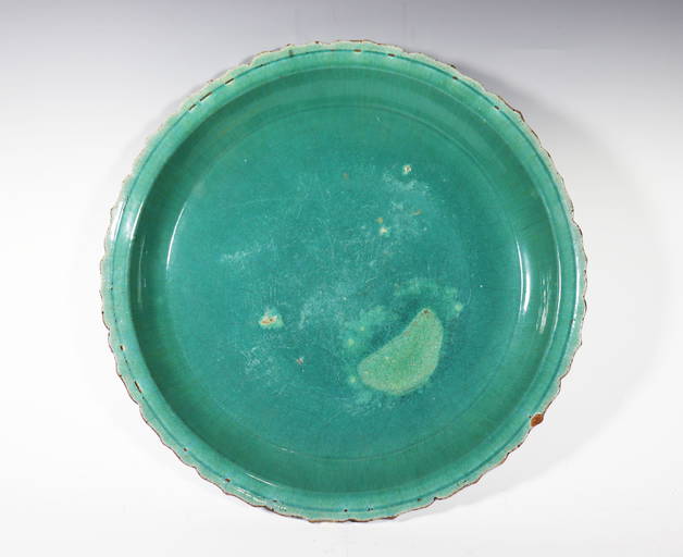 Large Chinese Ming Dynasty Turquoise Ceramic Plate