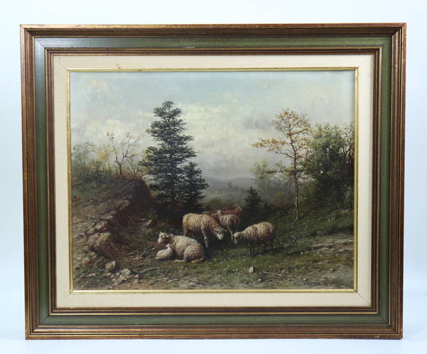 Christie's; George Riecke Oil Landscape & Sheep (#0064) on Mar 13, 2022 ...