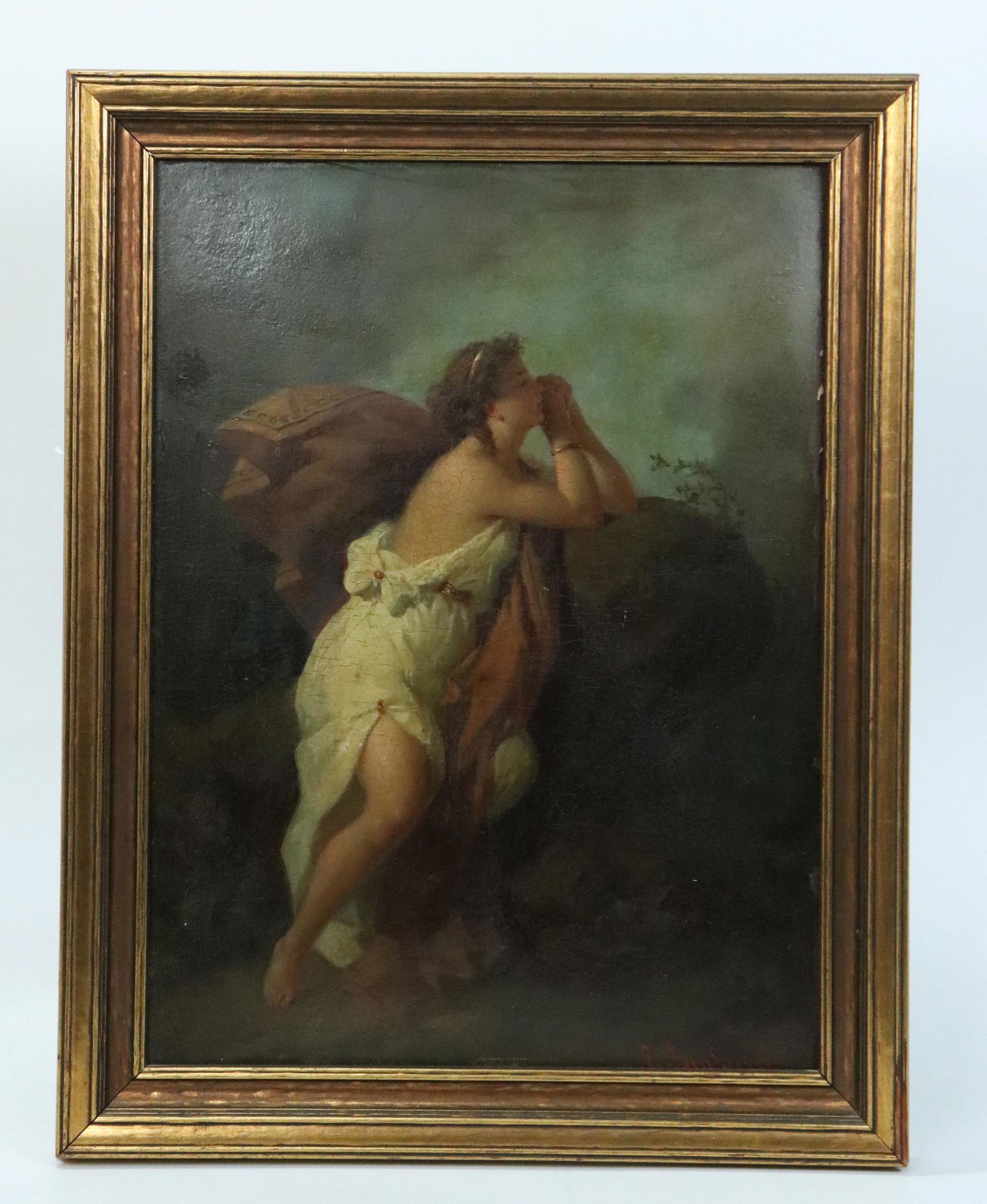 Enrico Fanfani; Greek Goddess On Rocks Oil Board
