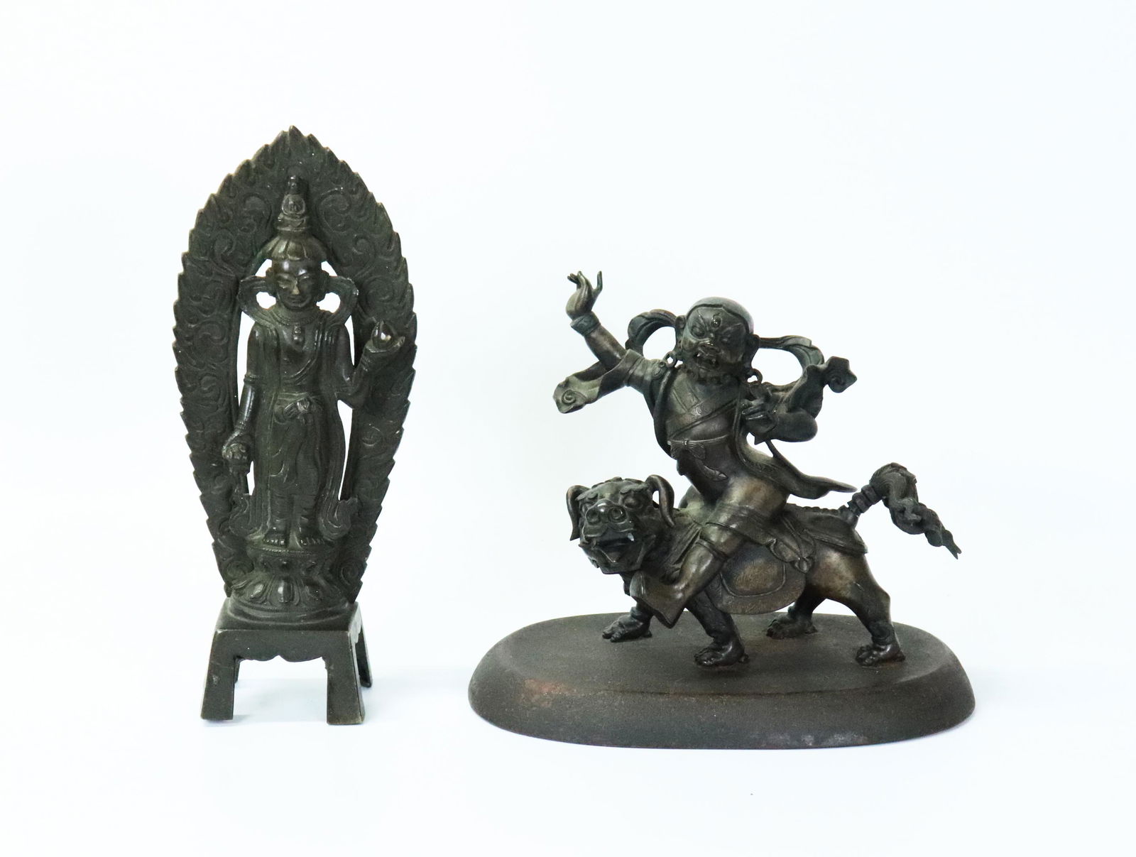 2 Tibetan Bronzes; Protector & Bodhisattva Auction