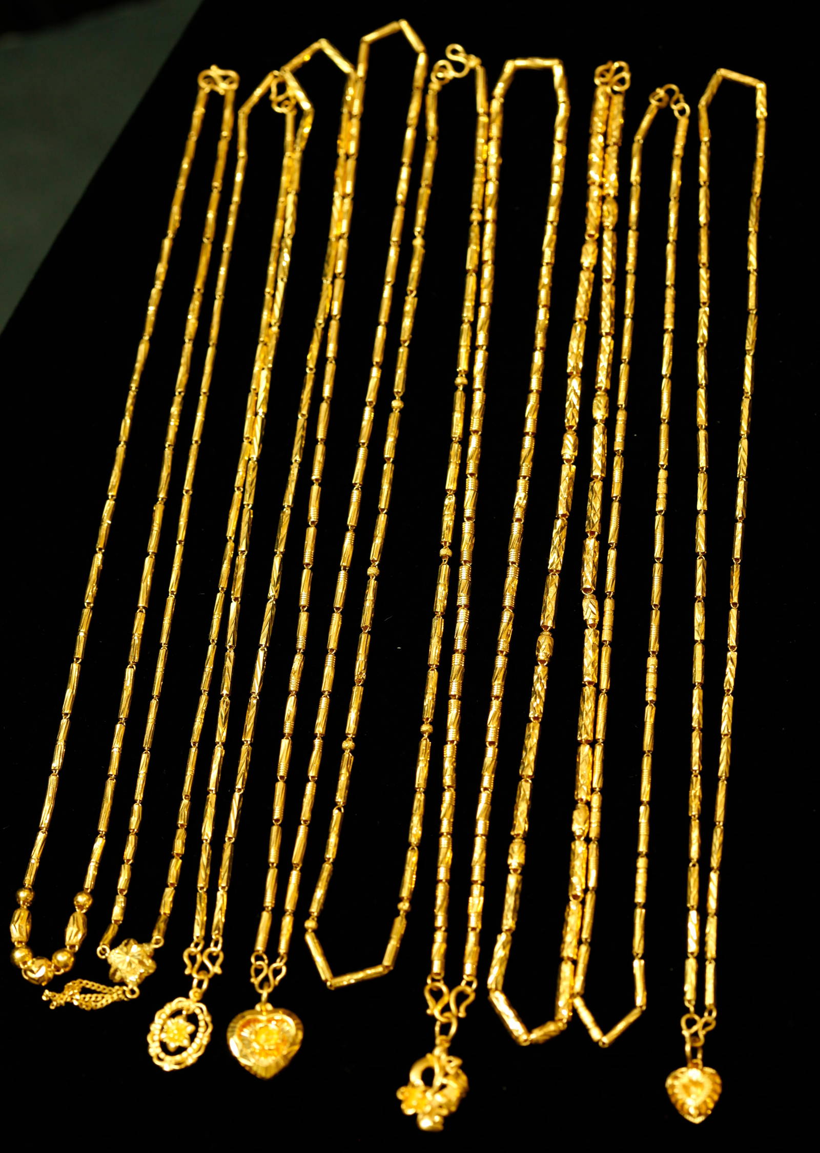 9 Chinese Solid Gold Neck Chains 22k Or Higher 63g Auction