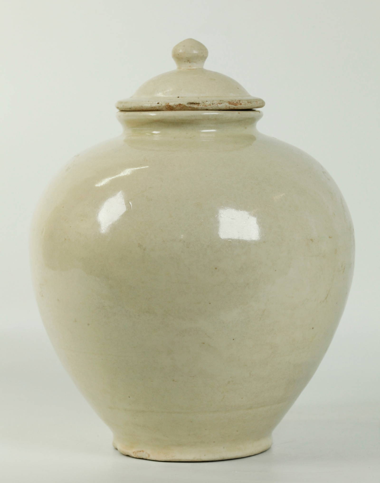 Chinese White Ware Glazed Porcelain Jar & Cover Auction