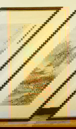 Chinese Ink & Color Mountain Landscape Painting