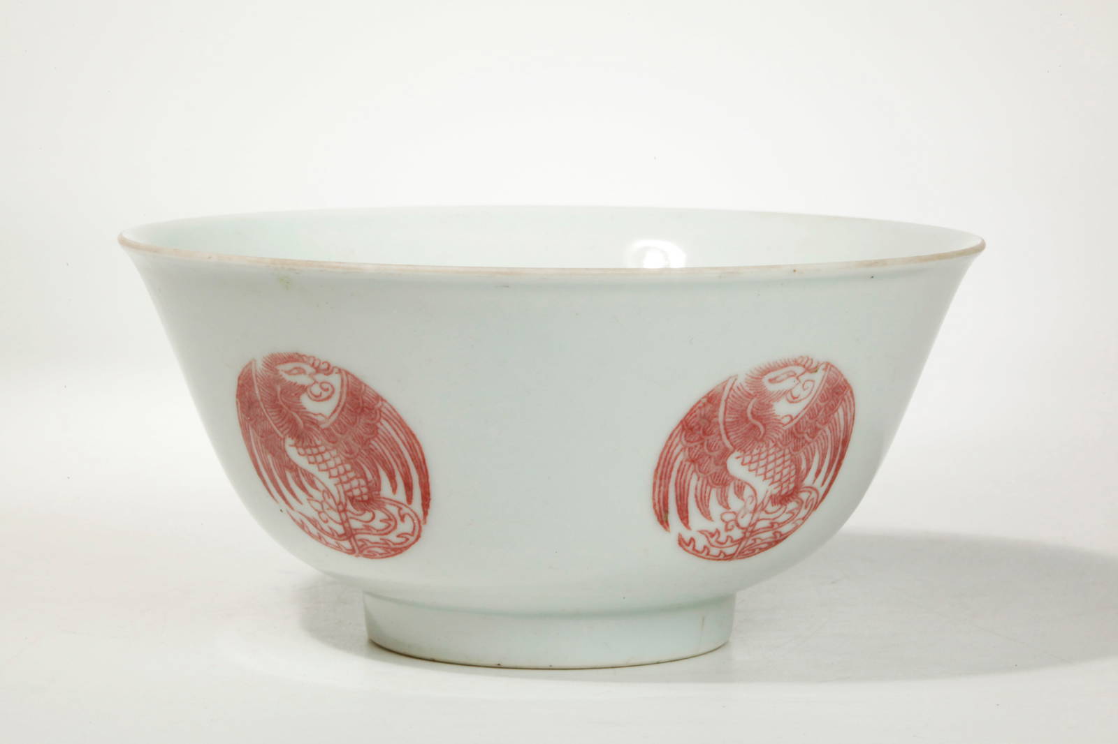 Chinese White Porcelain Bowl Red Phoenix Roundels - Jul 13, 2025 ...
