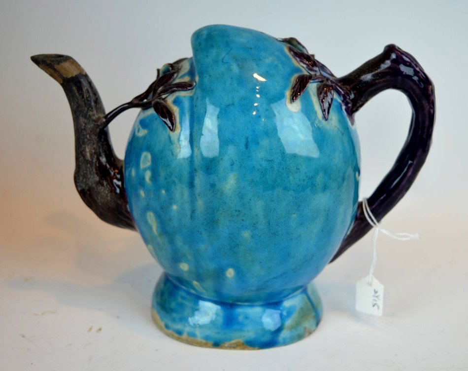 17th C Chinese Turquoise Porcelain Cadogan Pot