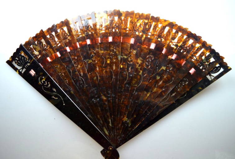 Antique Chinese Tortoise Shell Fan