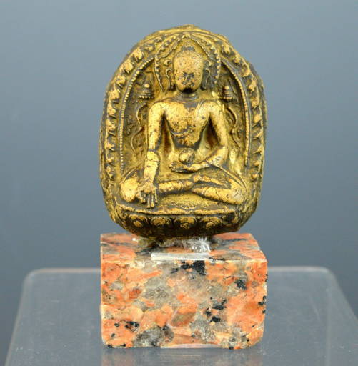 Pala Style Cast Figure In Stoneware Granite Base