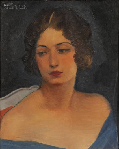 John Trubee (american, 1895 1964) Portrait Of A Wo