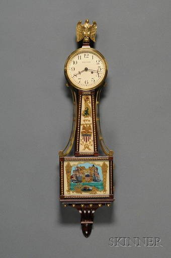 Mahogany Miniature Waltham "banjo" Clock, Waltham,