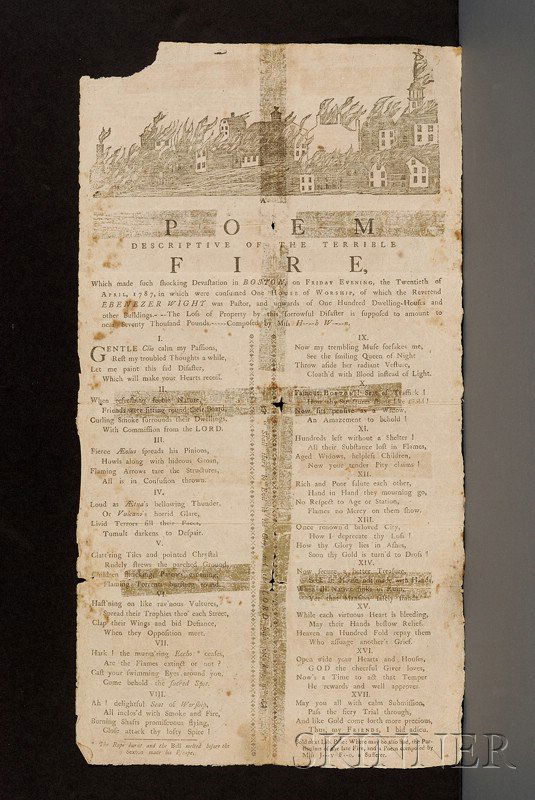 15: (Boston History, 18th Century), Broadside sheet, wr