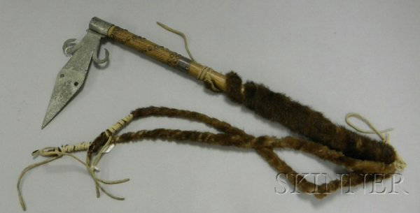 Plains Dance Tomahawk, With Brass Tacks And Animal