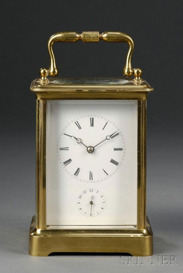 550: French Carriage Clock by Brevete, Paris, with bras