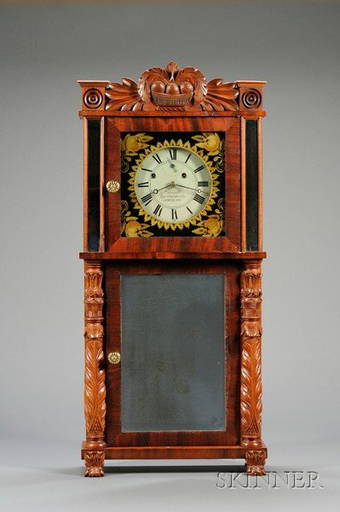 Mahogany Shelf Clock By Asa Munger & Company, Aubu