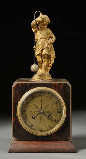 French Rosewood Conical Pendulum Clock By Brevete,