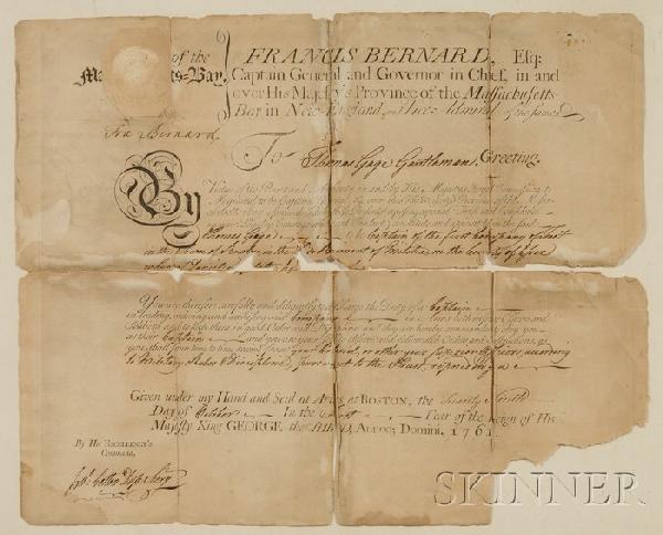 Two Massachusetts Pre Revolutionary War Documents,