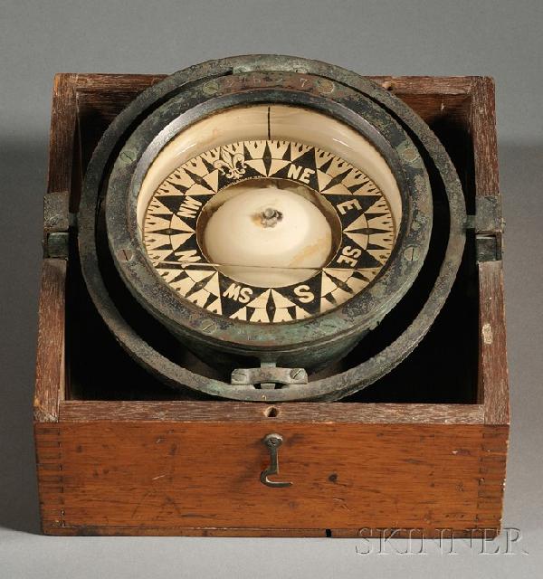 299: Gimballed Box Compass by John Bliss & Company, New