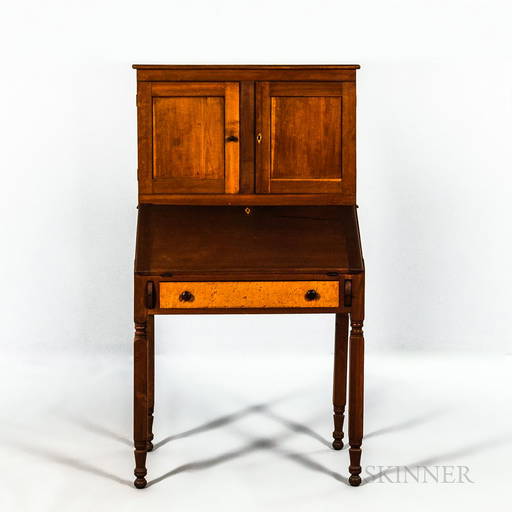 Cherry and Birdseye Maple Desk Bookcase, upstate New (#1267) on Mar 03 ...