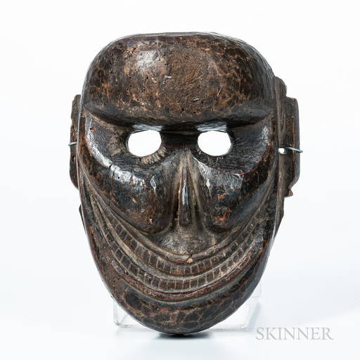 Citipati Wood Mask, Tibet, hollowed-out face mask, in the form of a ...