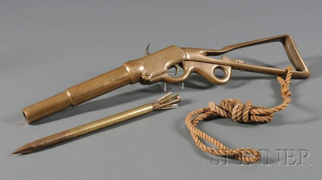 Brass Whaling Shoulder Gun, Selmar Eggers, New Bed